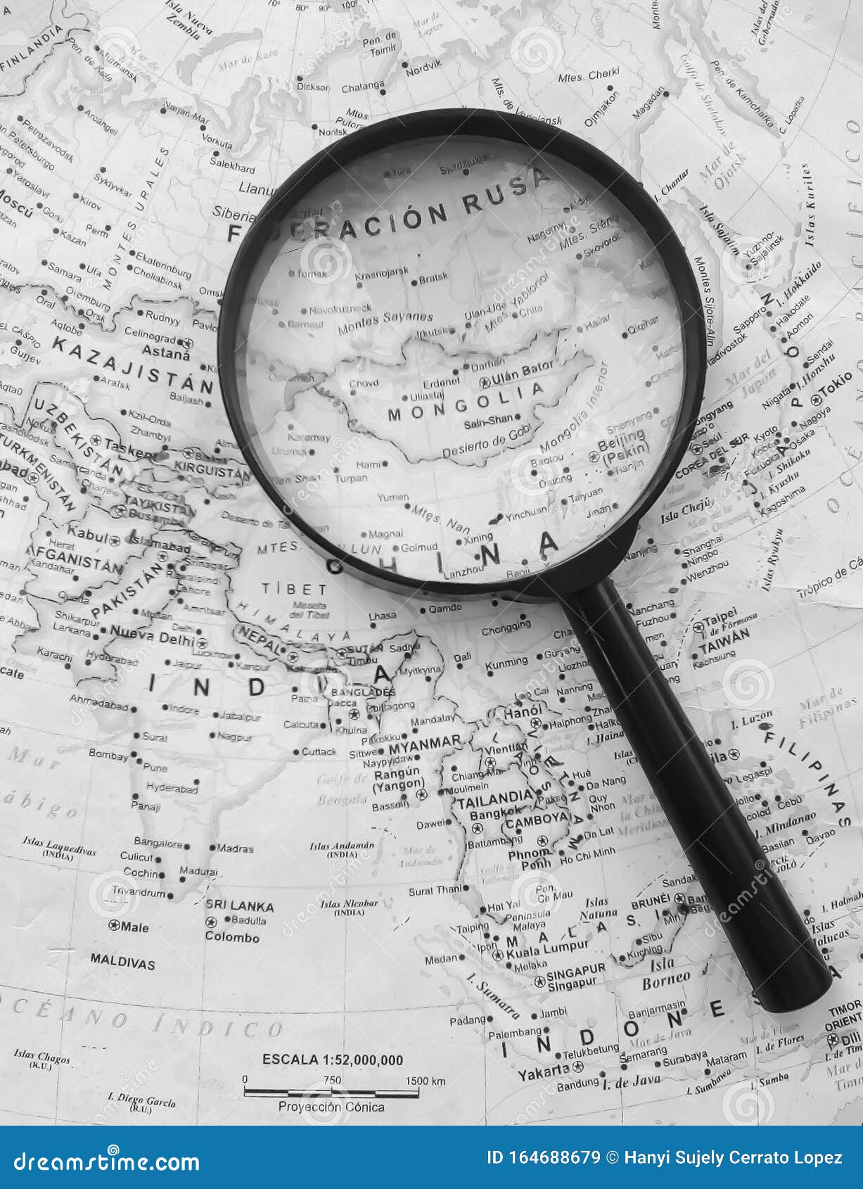 World Map with a Magnifying Glass Stock Image - Image of white, world ...