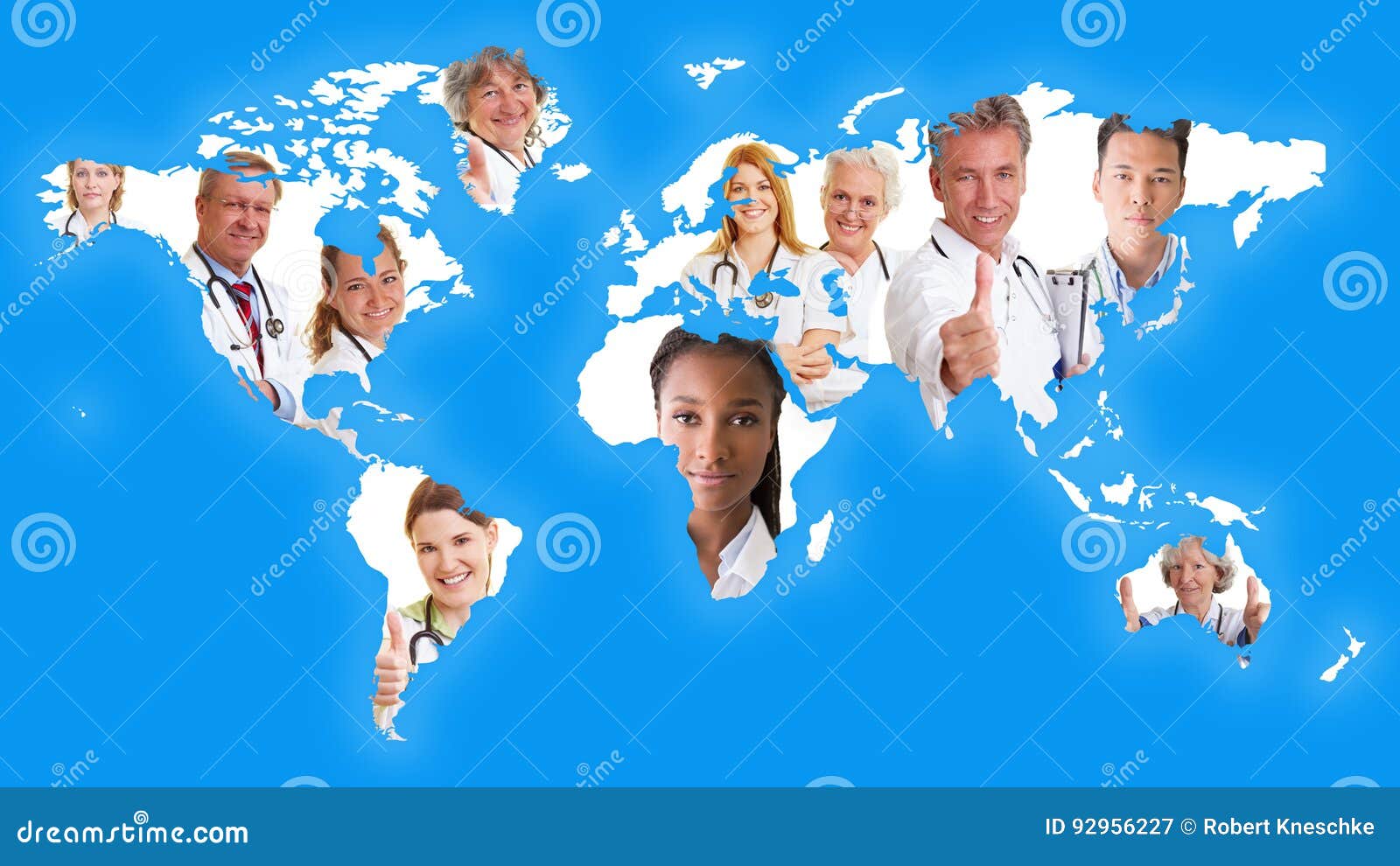 World Map with Many Doctors Stock Image - Image of africans, group ...