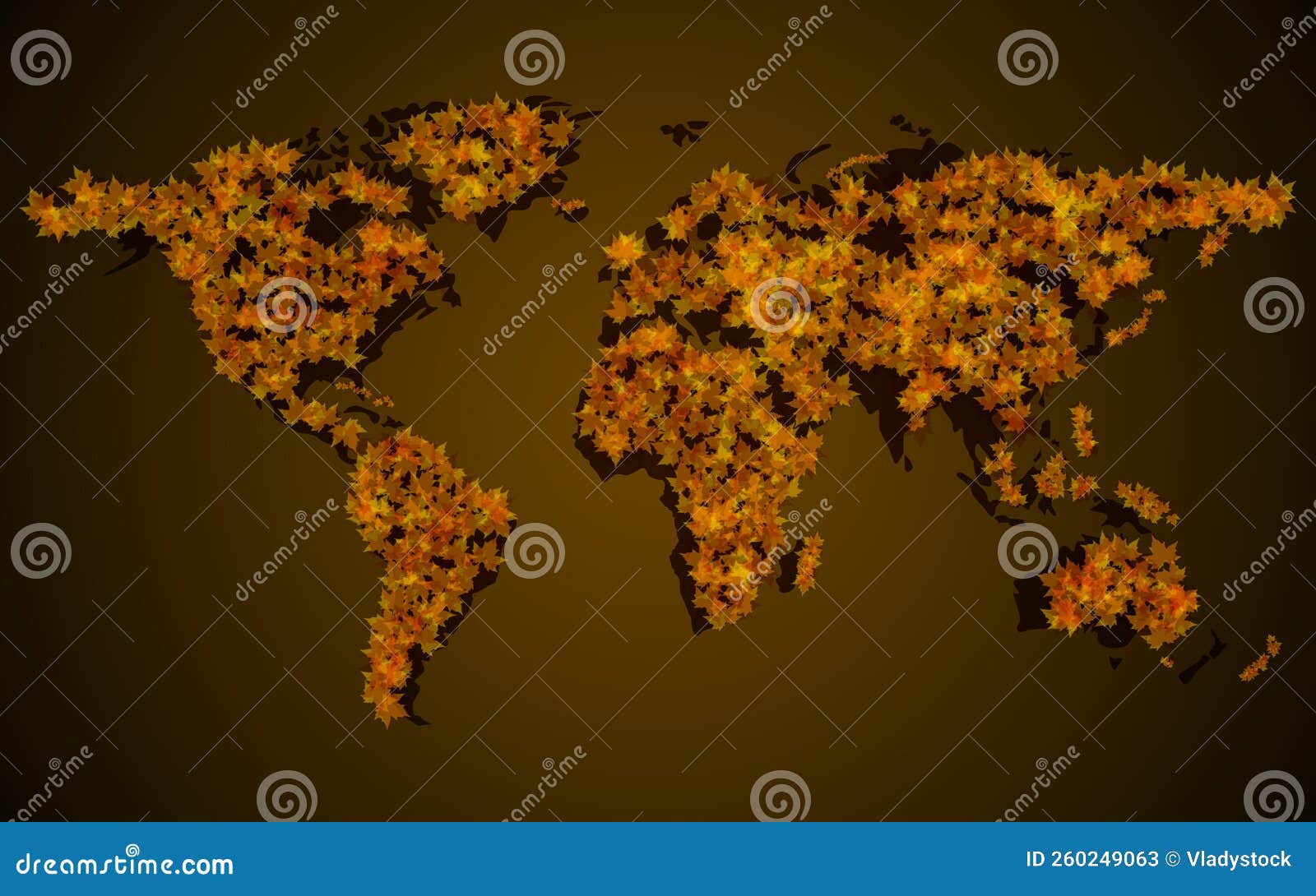 World Map of Maple Leaves. Nature Background Stock Vector ...