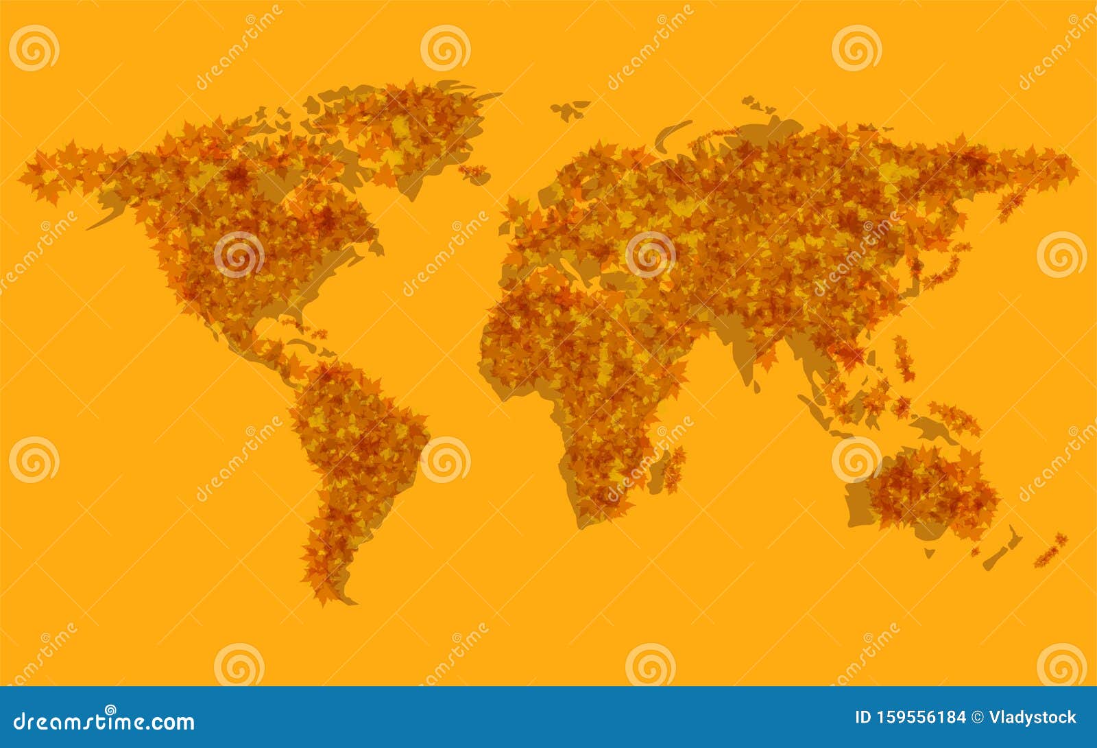 World map of maple leaves stock vector. Illustration of background ...