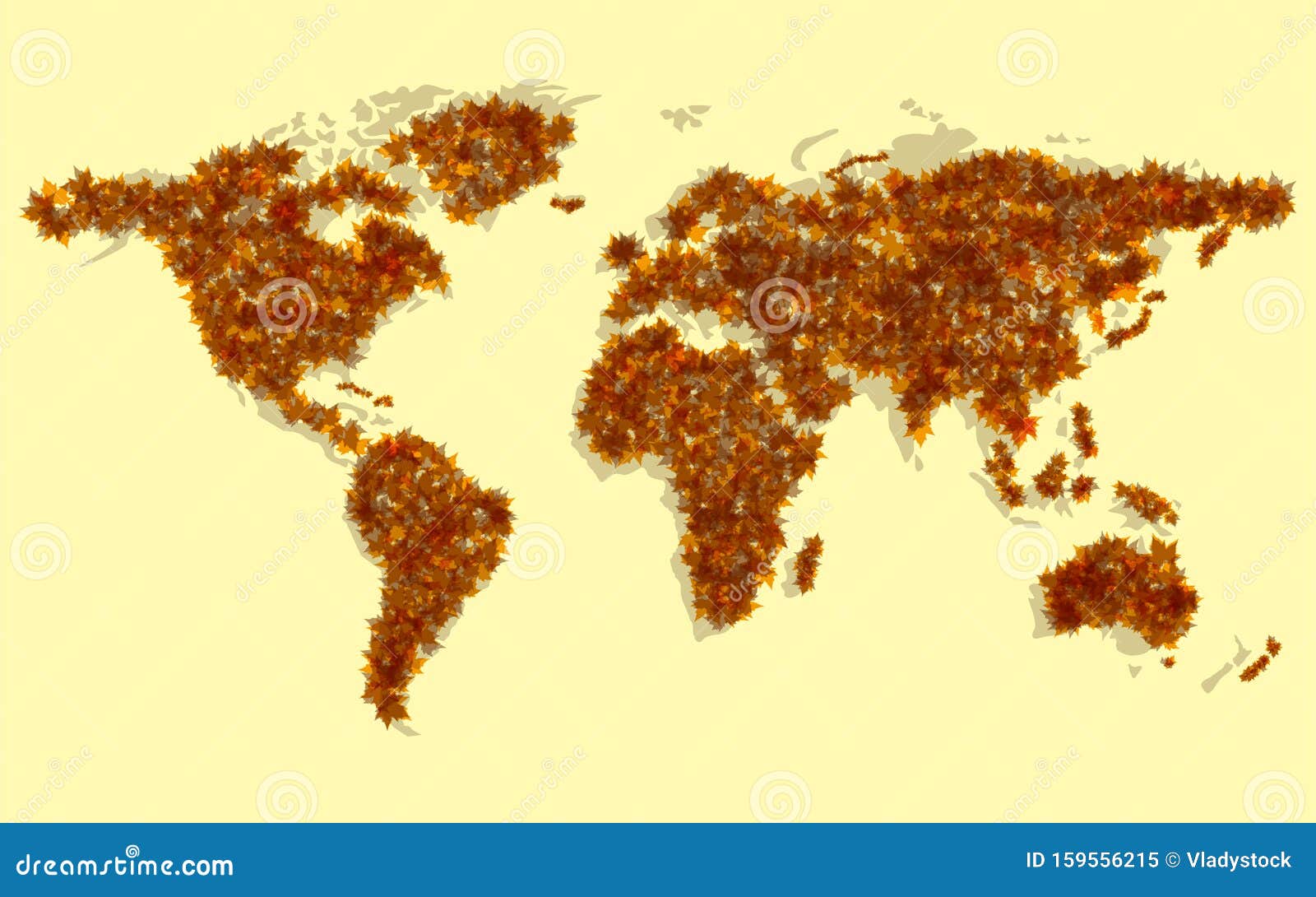 World map of maple leaves stock vector. Illustration of futuristic ...