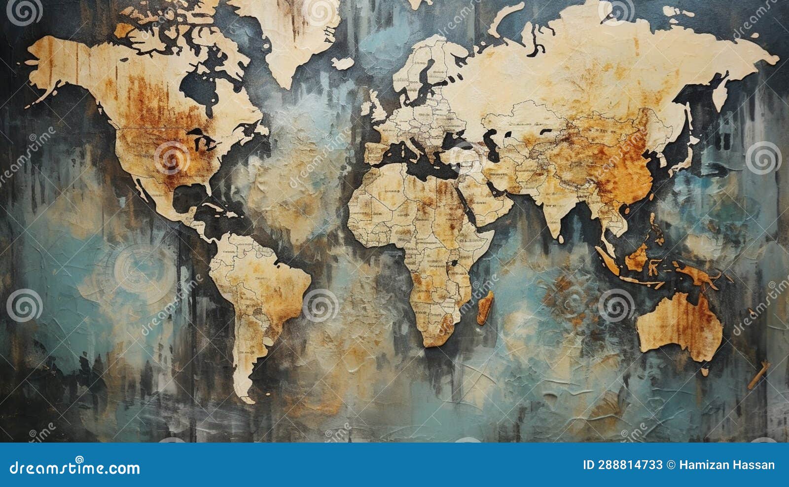 A World Map, a Masterpiece of Mixed-media Art: Collages of Texture ...