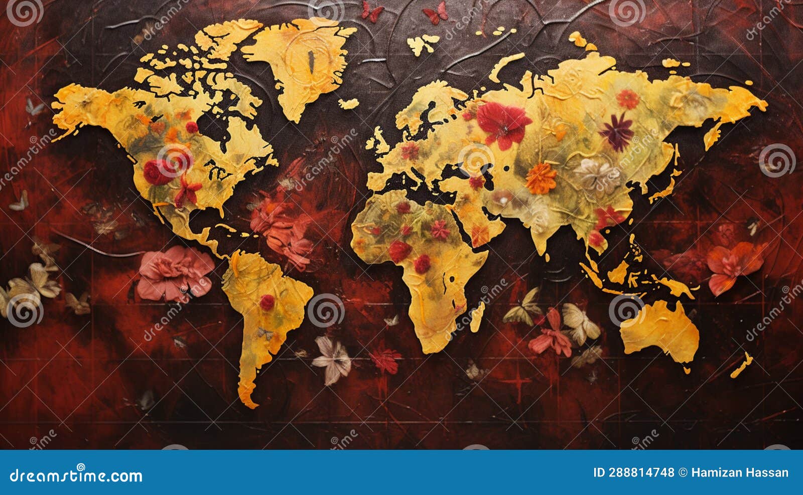 A World Map, a Masterpiece of Mixed-media Art: Collages of Texture ...