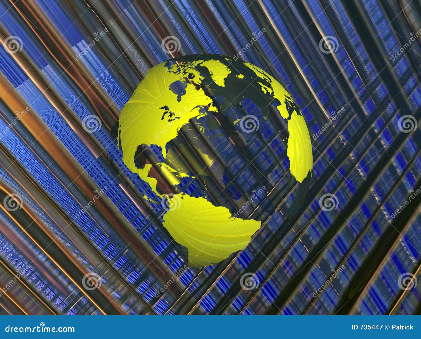 World map in matrix. stock illustration. Illustration of energy - 735447