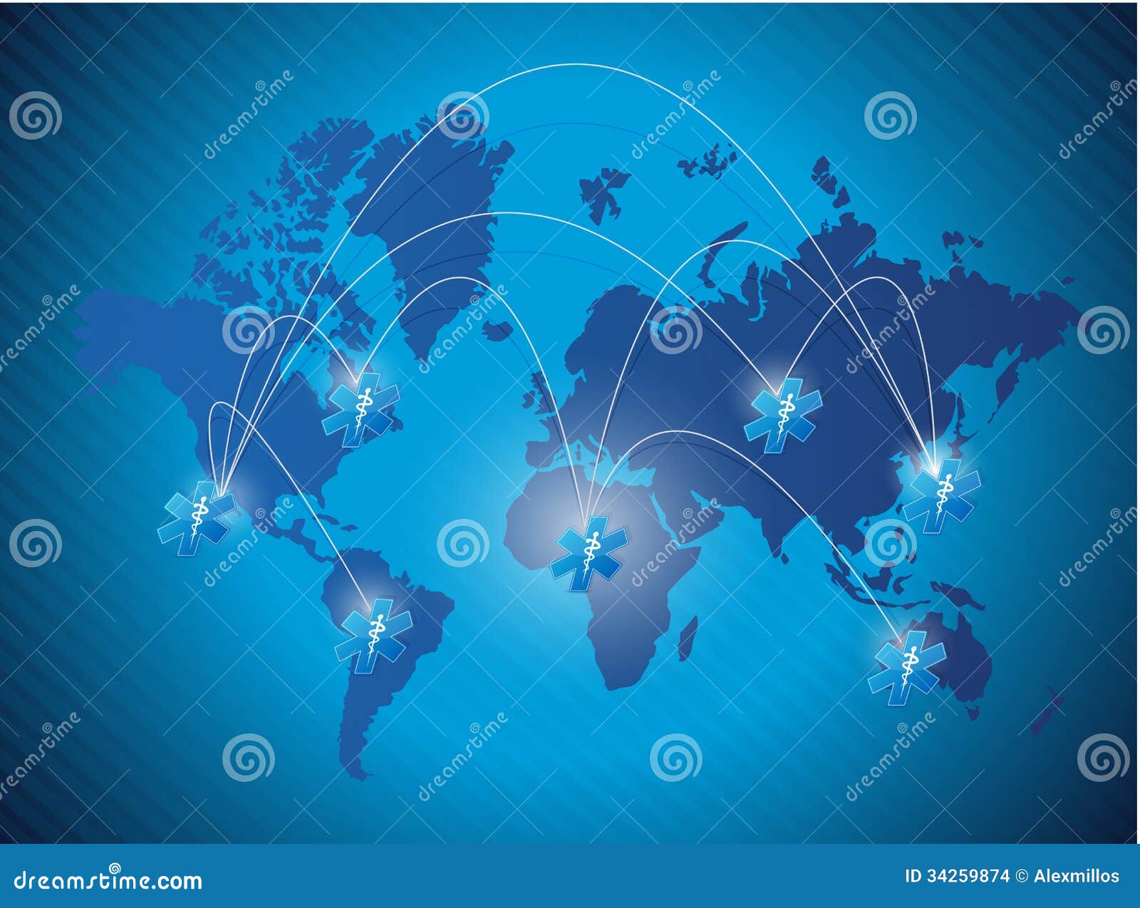 World Map Medical Network Illustration Stock Illustration ...