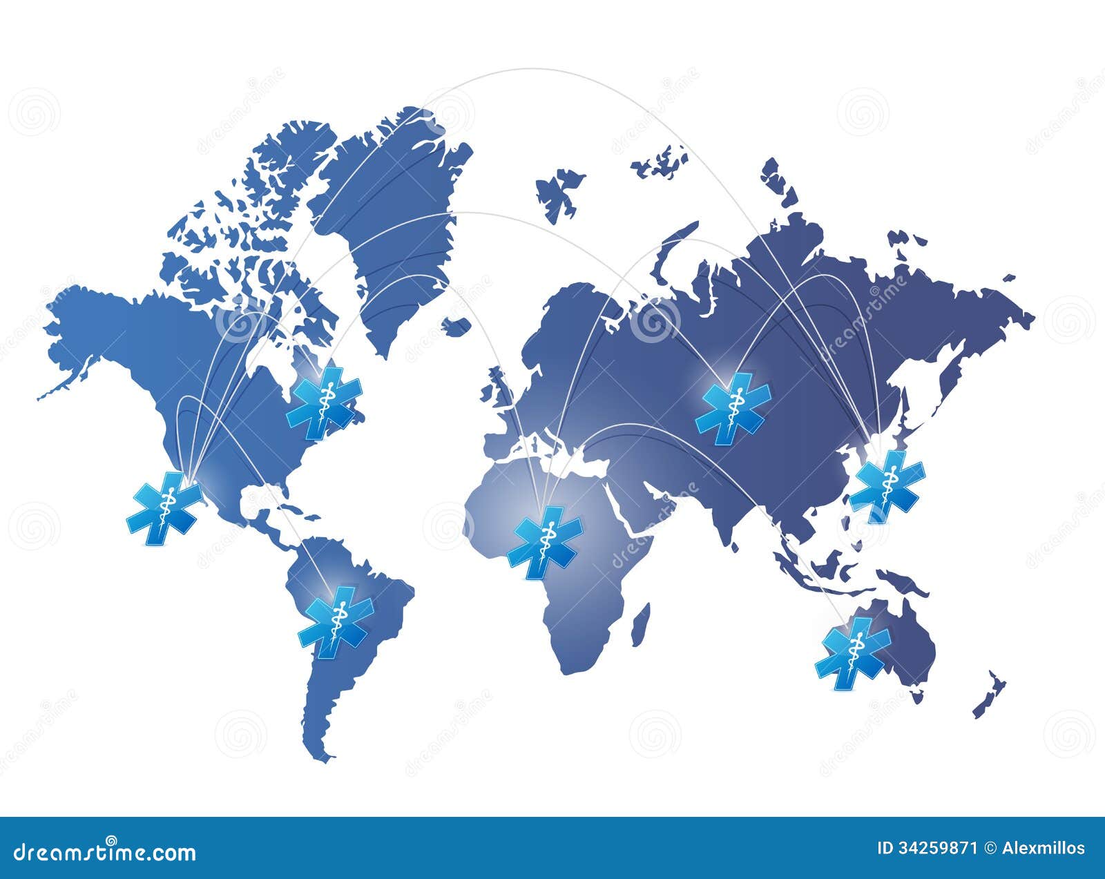World Map Medical Network Illustration Design Stock Illustration ...