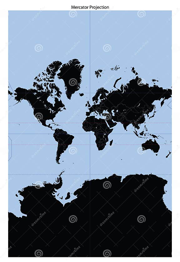 World Map (Mercator Projection) Stock Vector - Illustration of globe ...