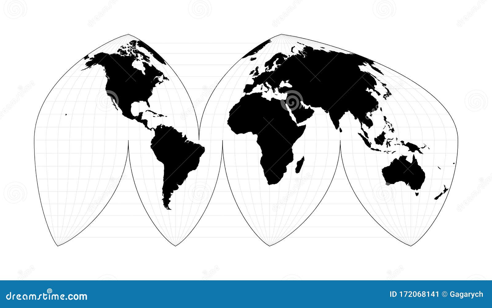 World Map With Meridians. Vector Illustration | CartoonDealer.com ...