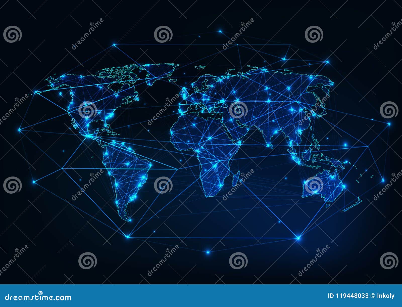World Map With Mesh Lines Vector Illustration | CartoonDealer.com #93220740