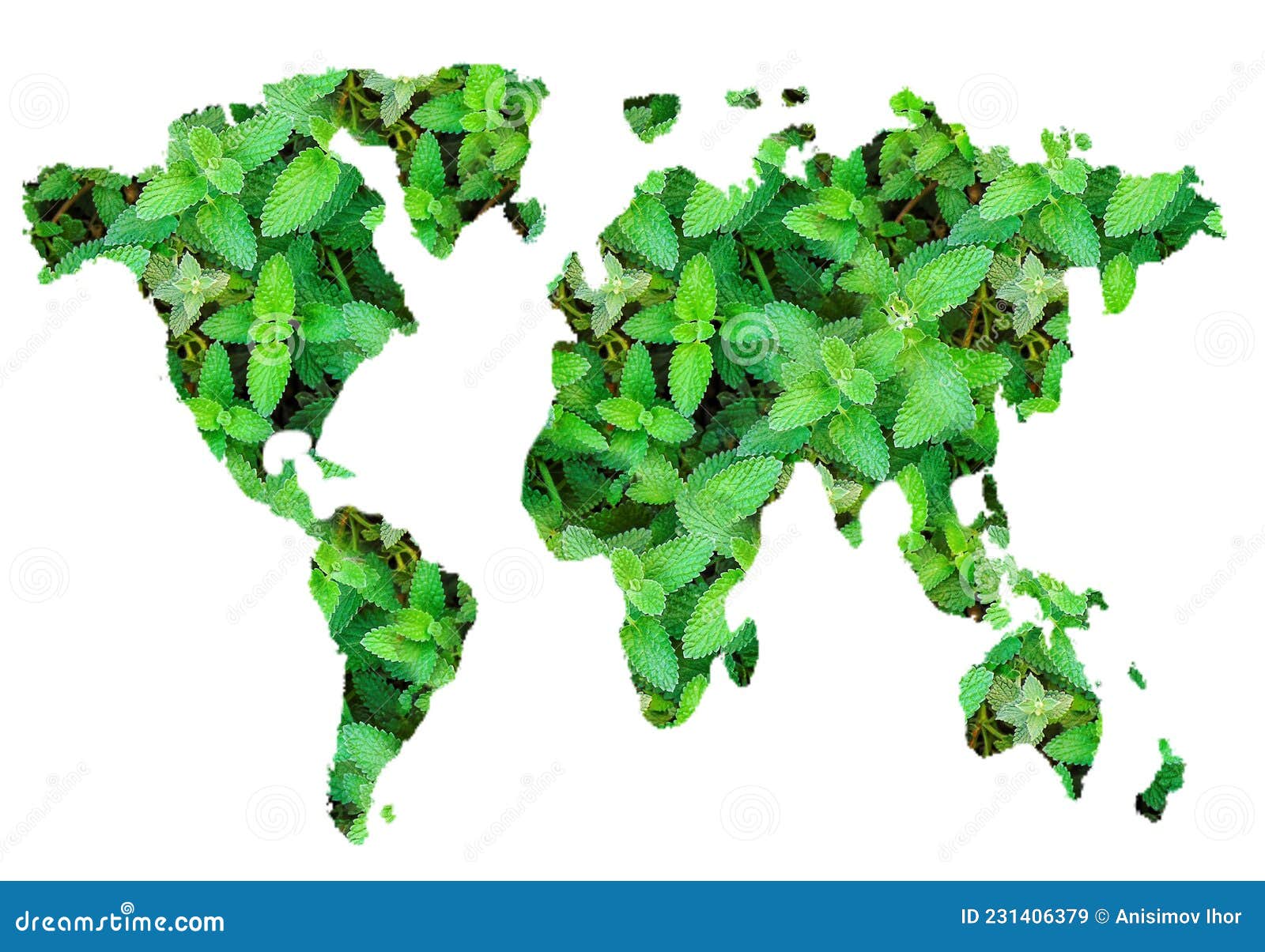 World Map. Mint Leaves Texture Stock Image - Image of white ...