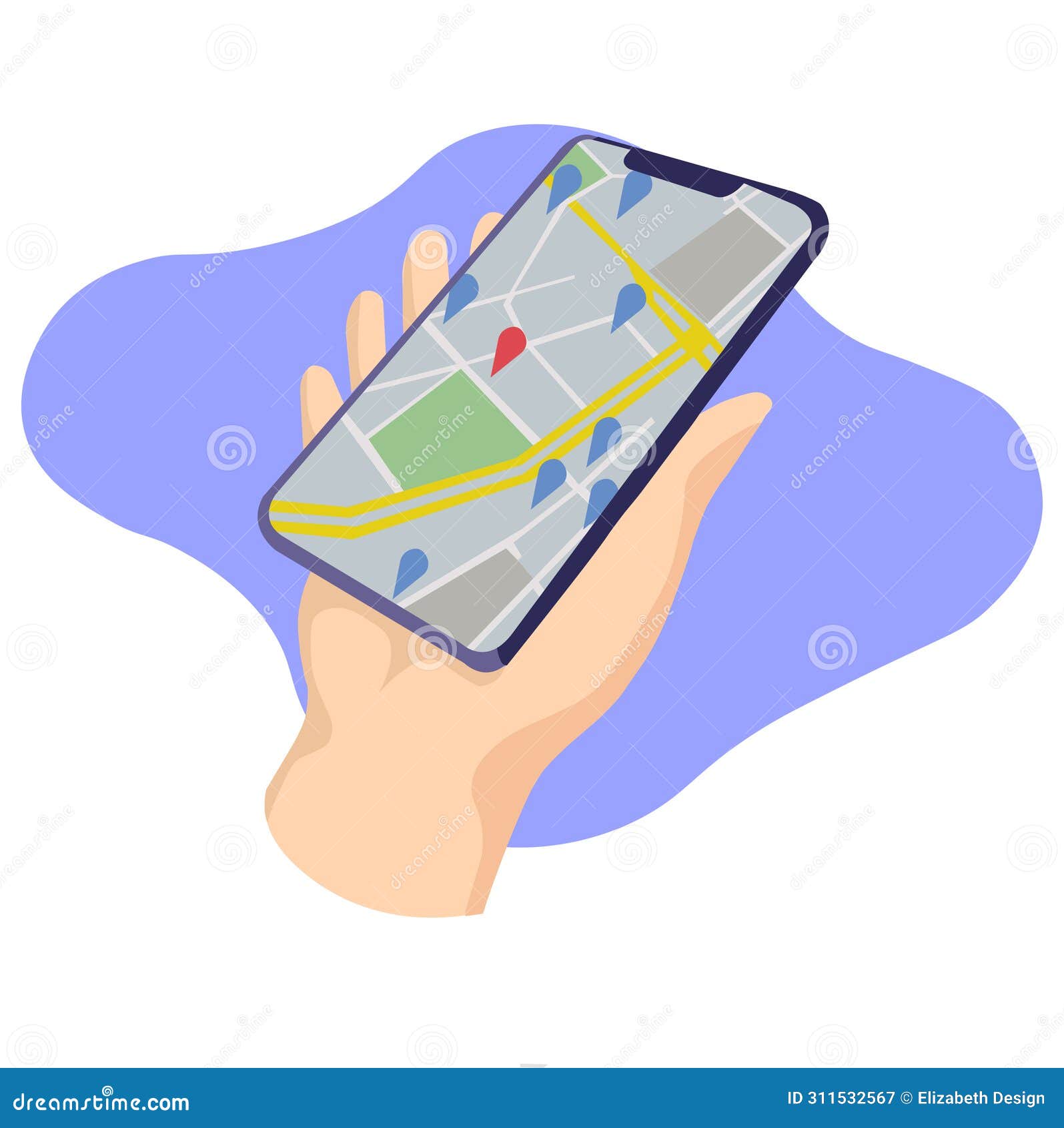World Map. Mobile GPS Navigation. Mobile Phone. Mobile Technologies ...