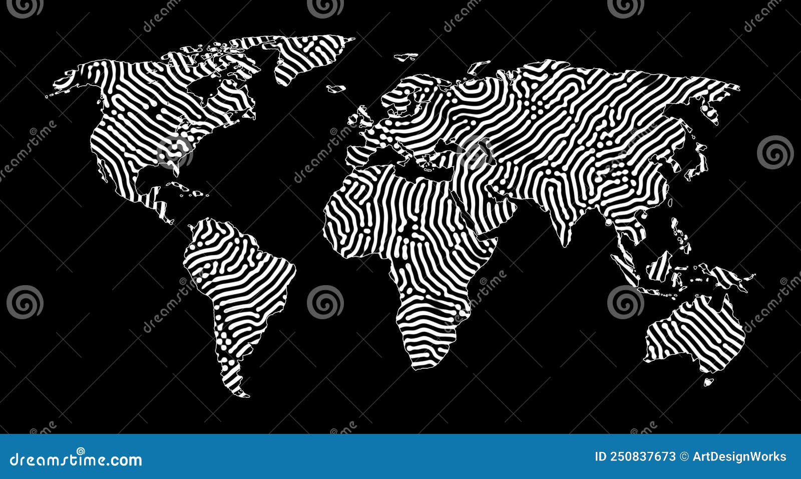 World Map Modern Abstract Design Stock Image - Illustration of ...