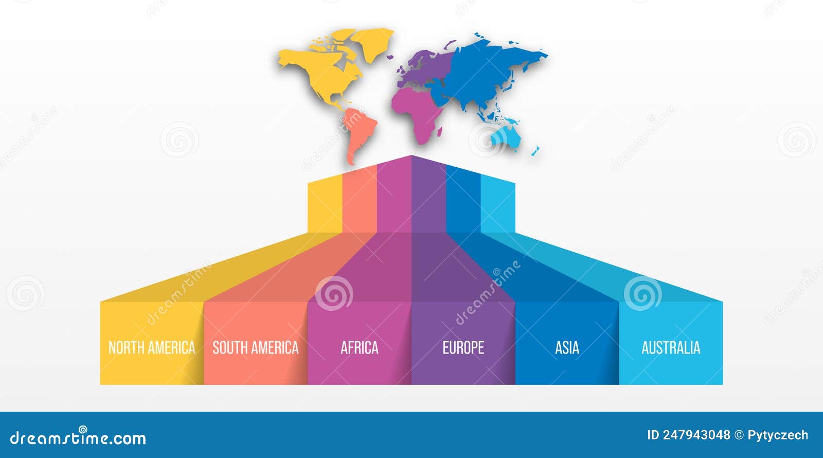 World Map Modern Infographics Continent Stripes Stock Vector ...