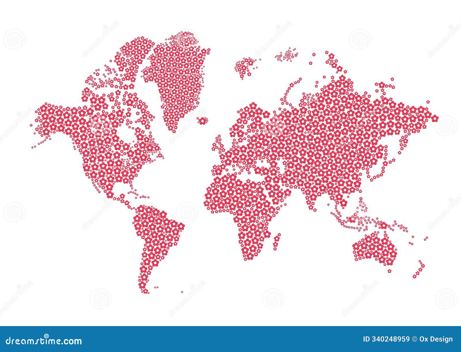 World Map. Modern Pink Vector Map. Silhouette Map. Map is Made of Pink ...
