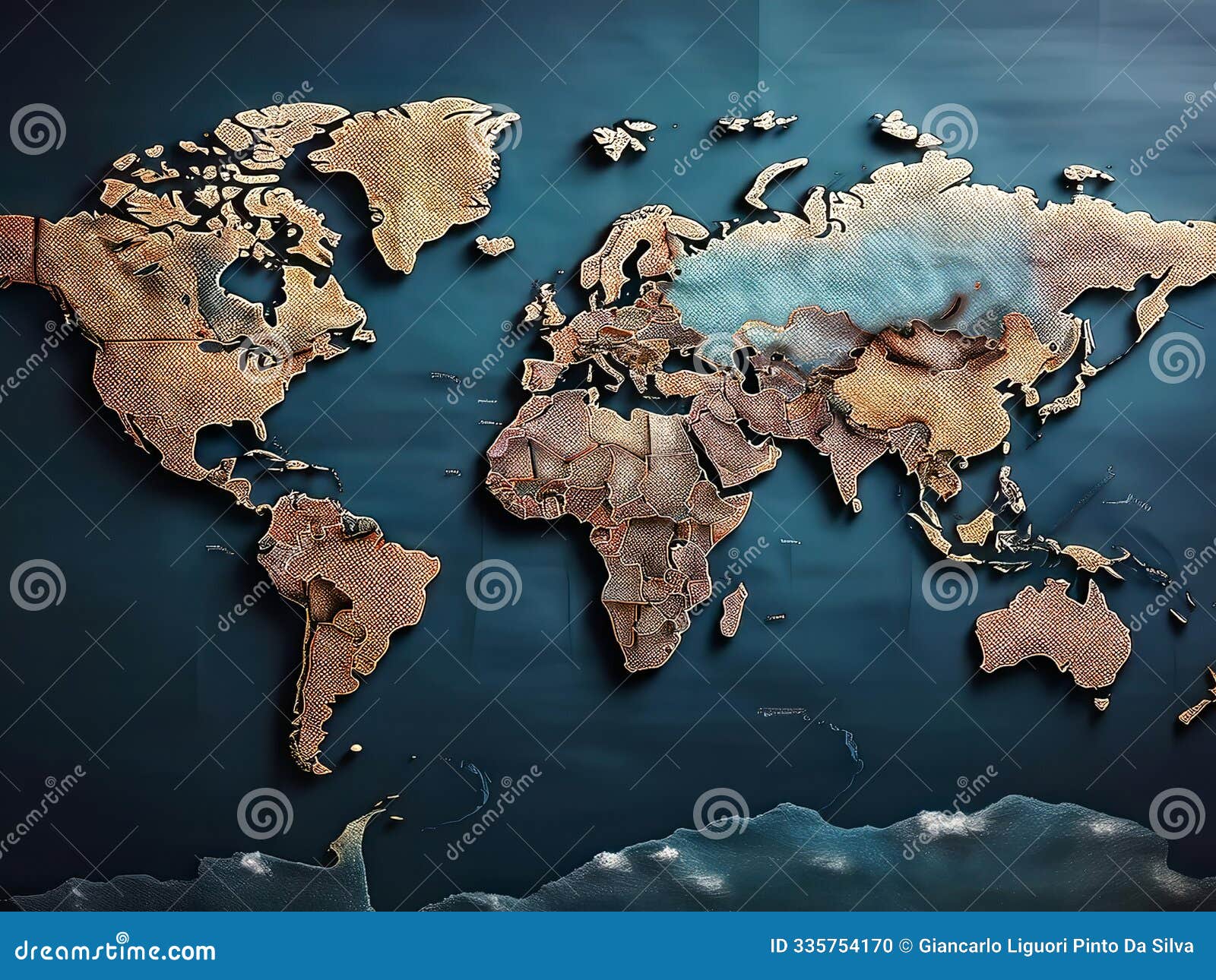 World map in modern style stock illustration. Illustration of wallpaper ...