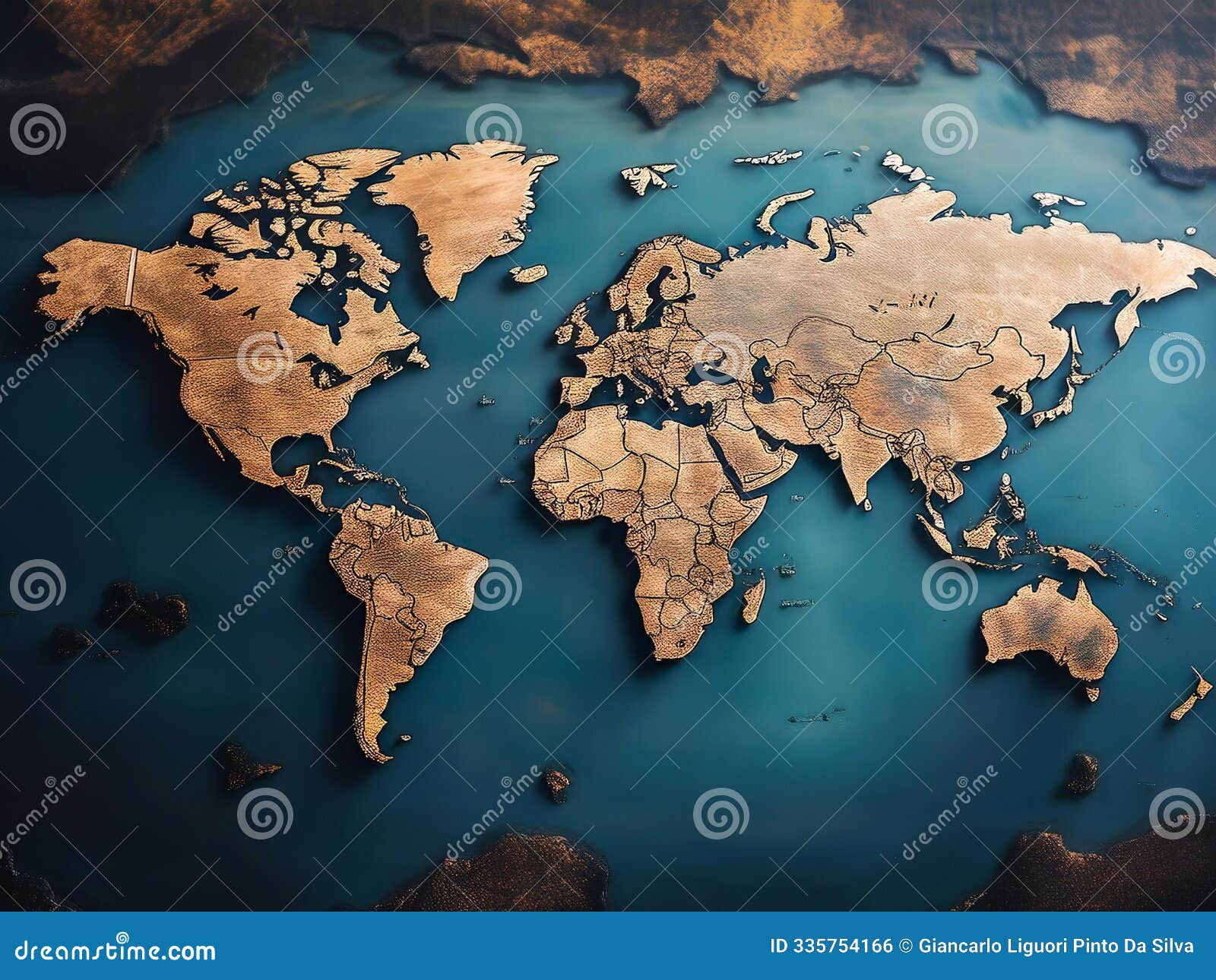 World map in modern style stock illustration. Illustration of detailed ...