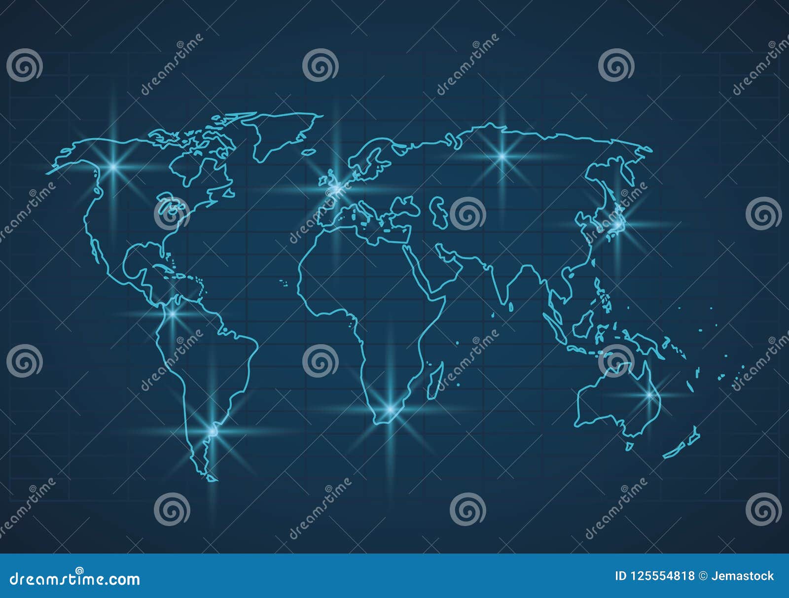 World map modern stock vector. Illustration of education - 125554818