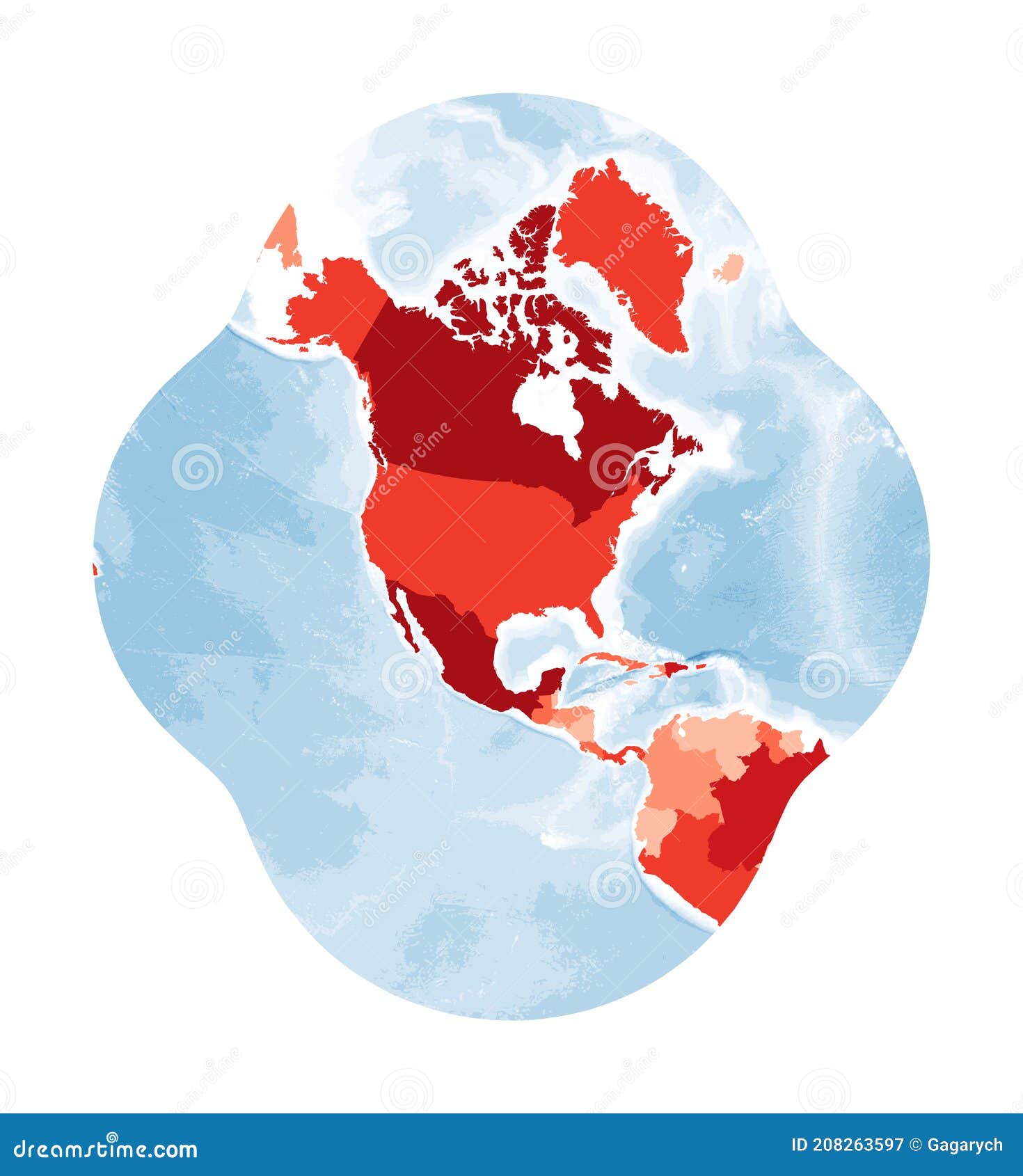 World Map. Modified Stereographic Projection for. Stock Vector ...