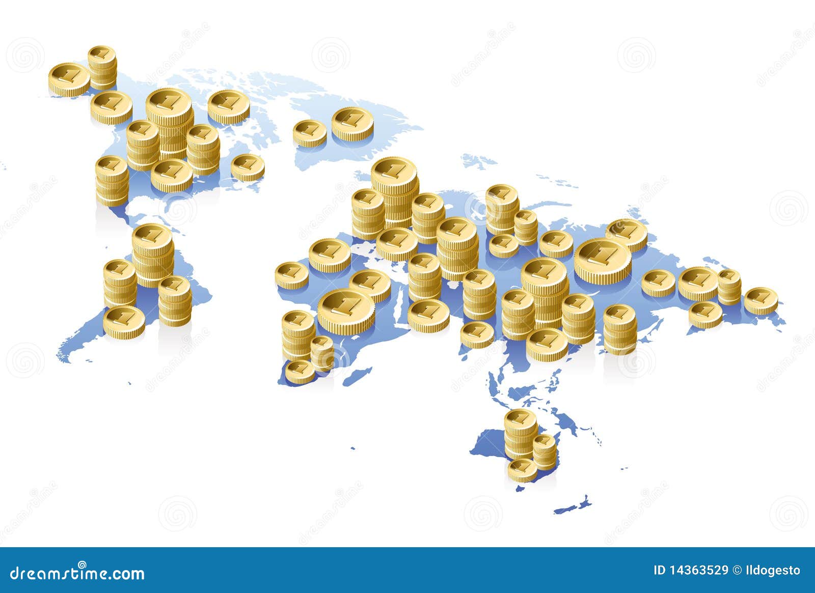 World Map and Money Concept Stock Vector - Illustration of world ...