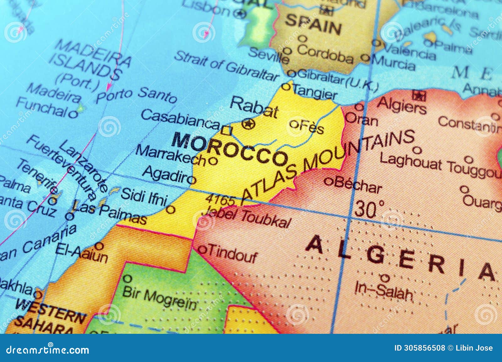 World Map of Morocco and Sahara with Neighbour Countries Stock Photo ...