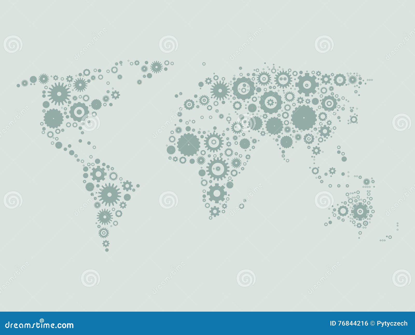 World Map Mosaic of Cog Wheels Stock Vector - Illustration of economy ...