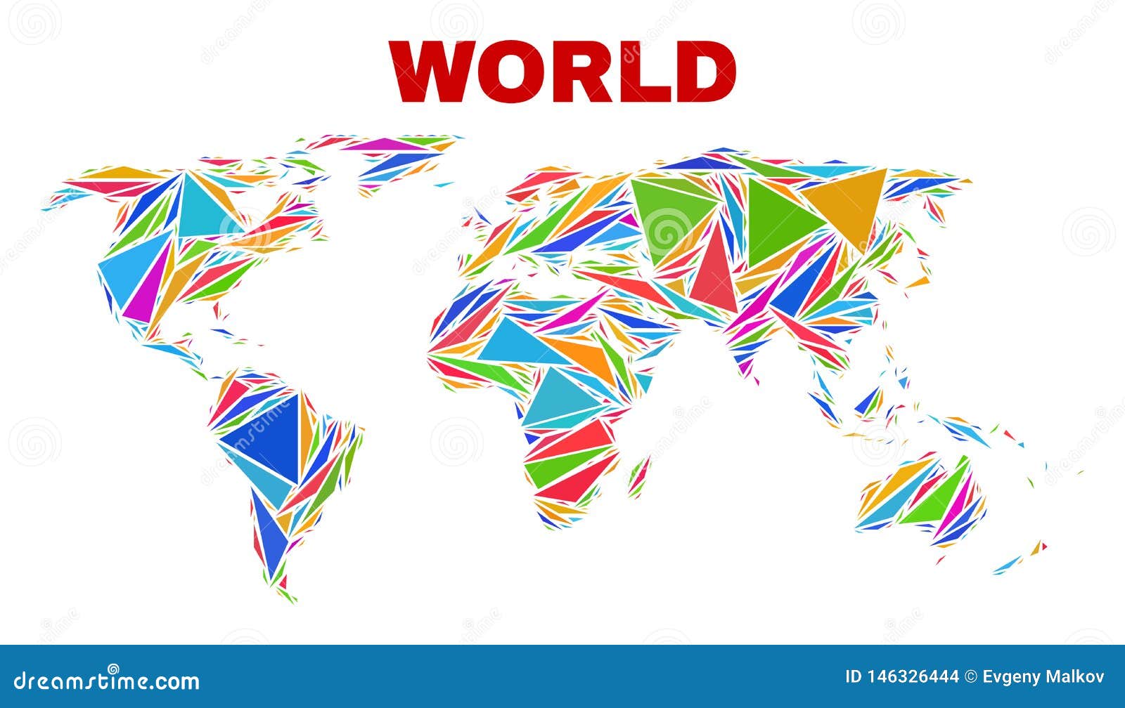 World Map - Mosaic of Color Triangles Stock Vector - Illustration of ...