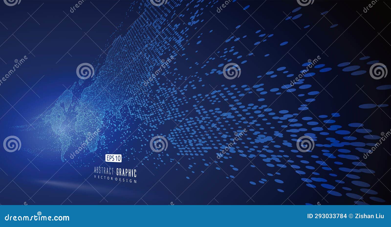 World Map in Motion Consisting of Countless Dots, Vector Illustration ...