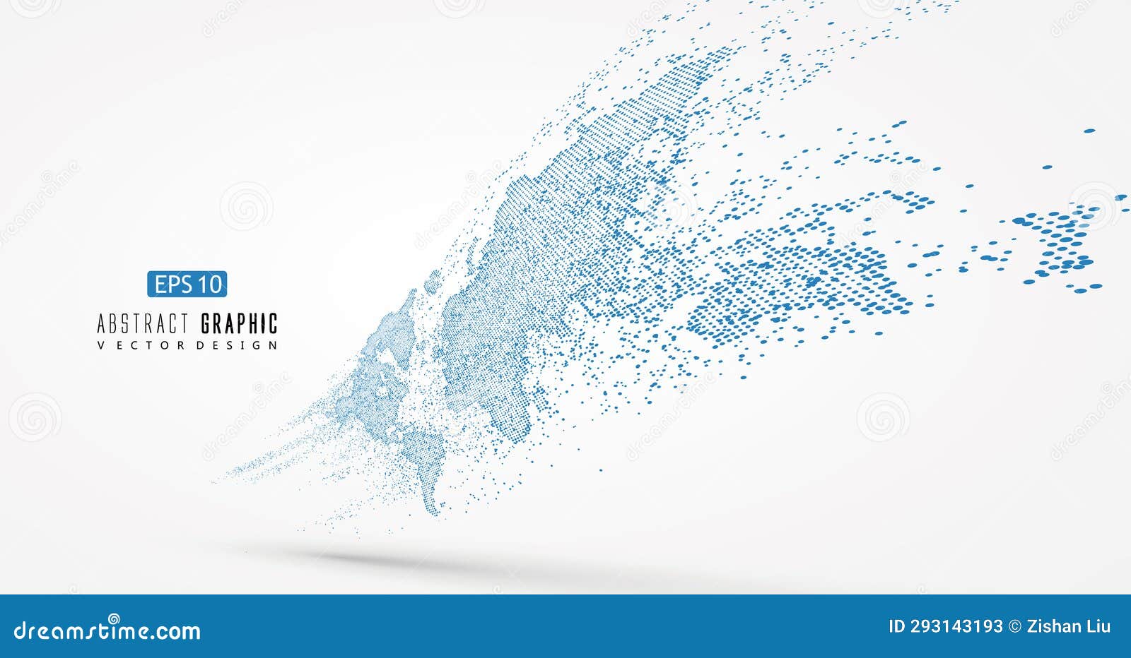 World Map in Motion Consisting of Countless Dots, Vector Illustration ...