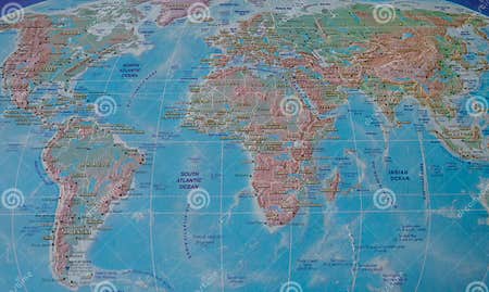 World Map with Names of Countries and Cities Stock Photo - Image of ...