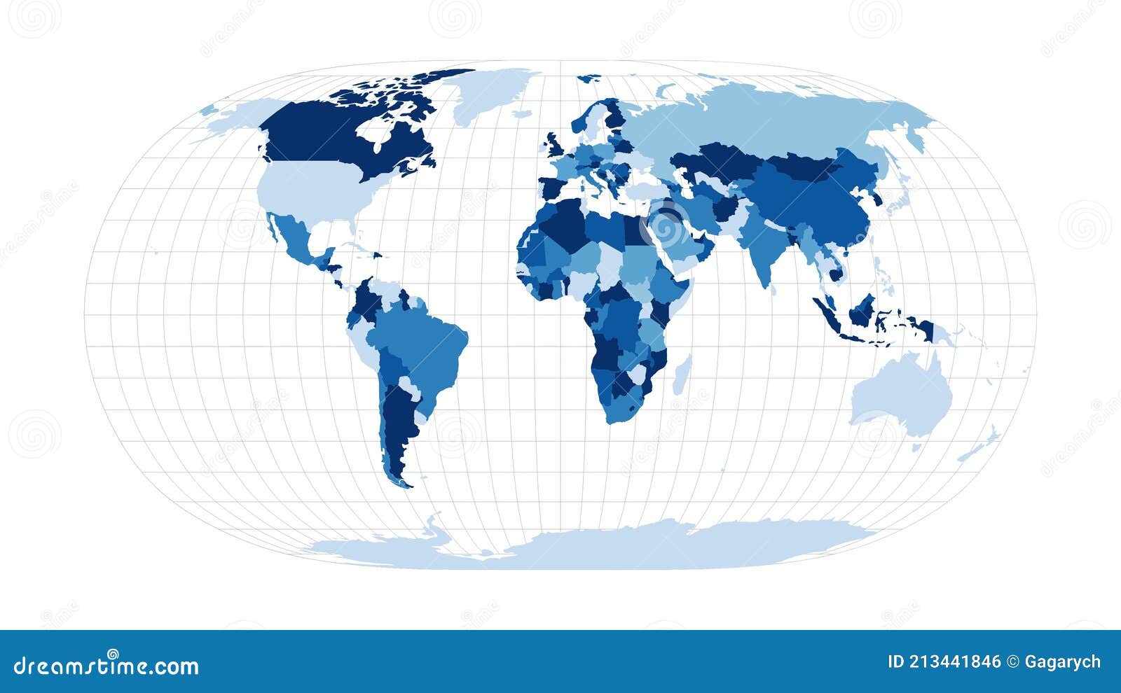 World Map. Natural Earth II Projection Stock Illustration ...