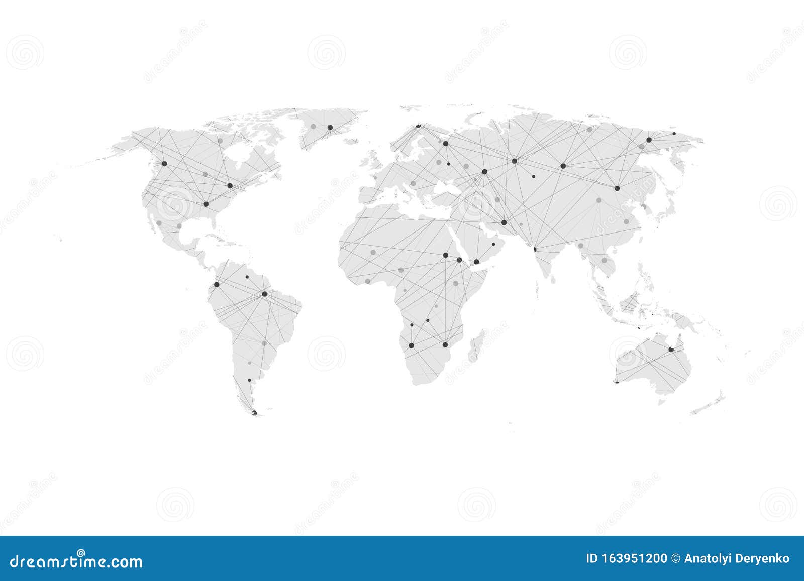 World Map Network Connection Concept. Big Data Visualization Stock ...