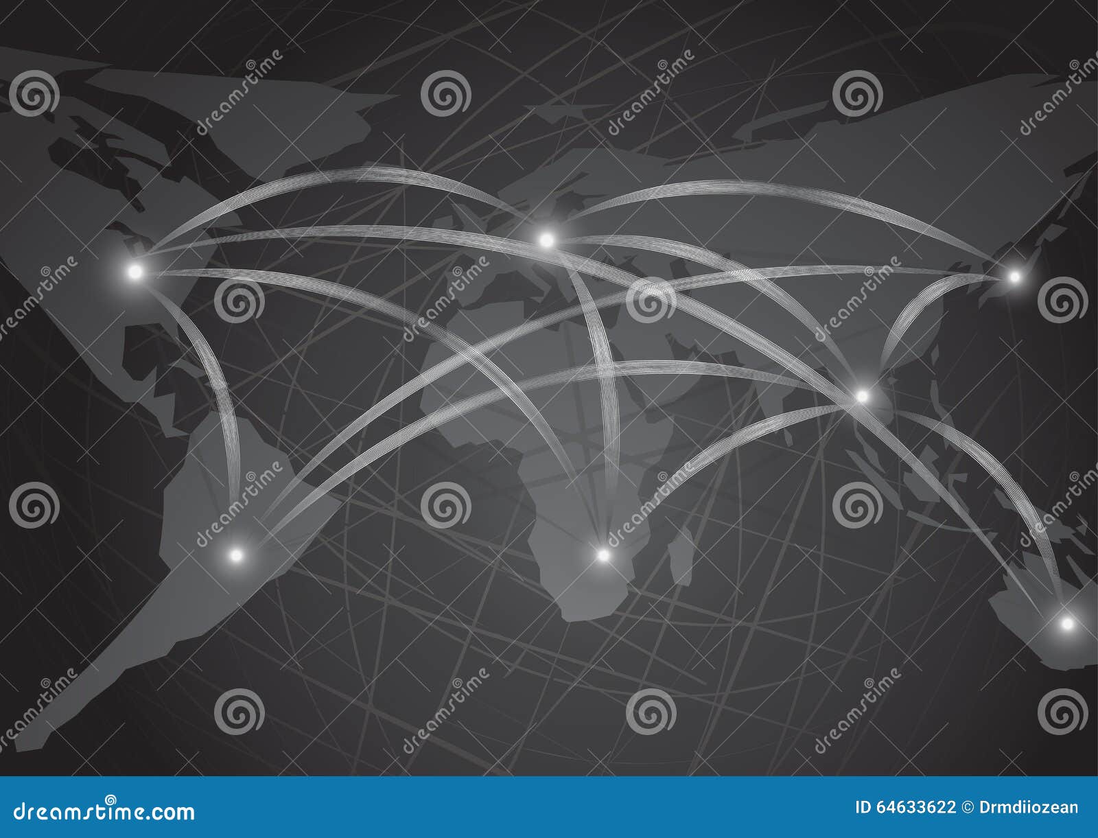World Map Network Dark Abstract Background Illustration Stock Vector ...