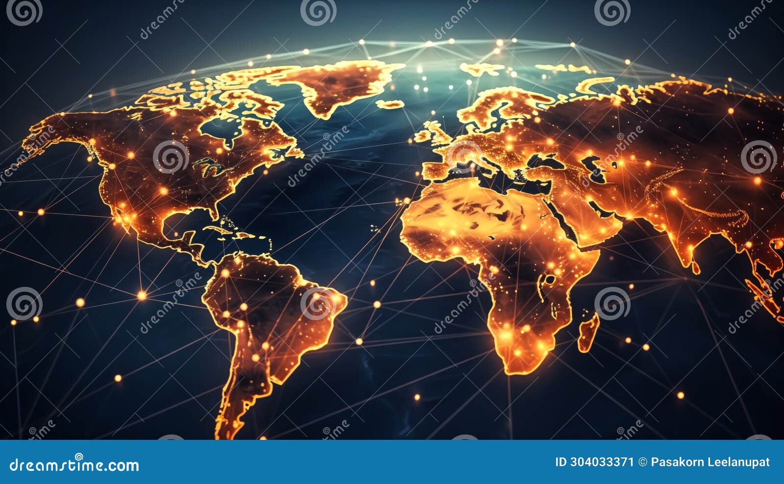 World Map with Network Structures Globalization Concept Stock ...