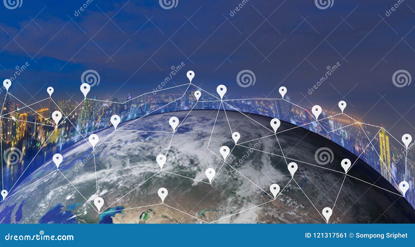 World Map Network Technology of Earth Digital Map of Elements of this ...