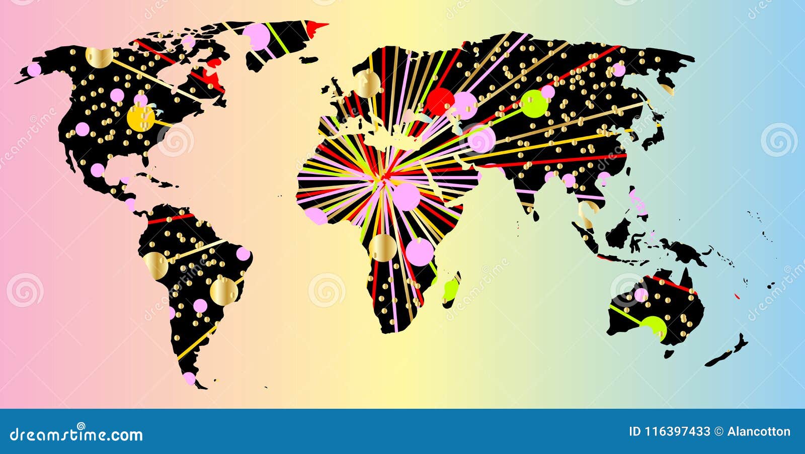 World Map New Year stock vector. Illustration of planet - 116397433