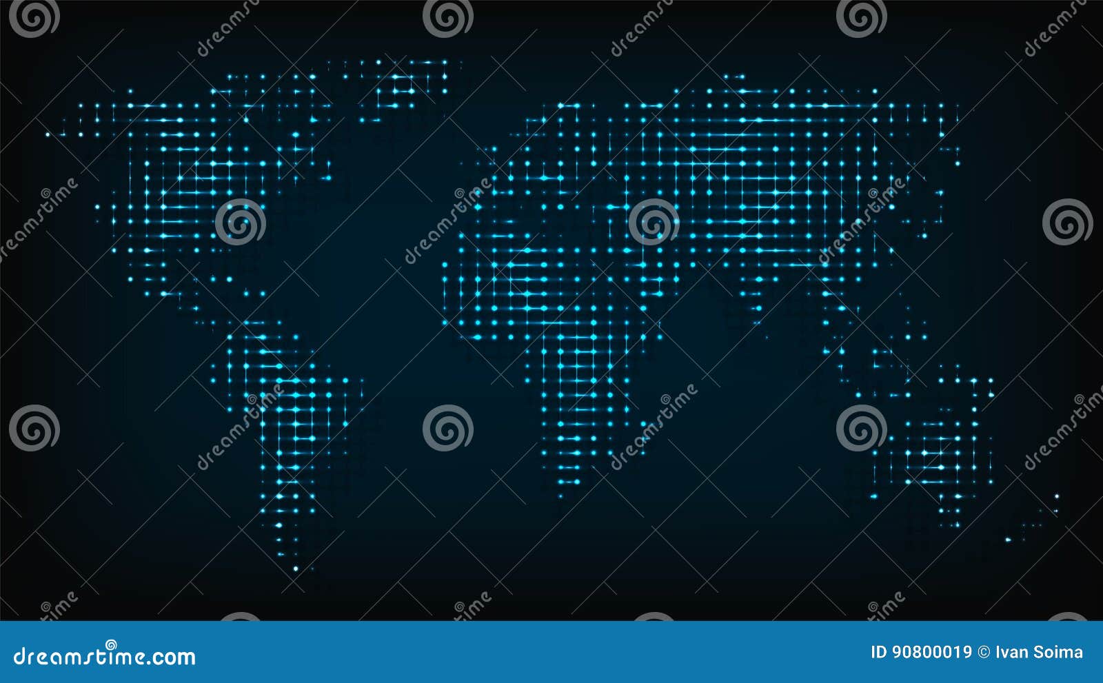 World Map from Night Lights Abstract Vector Illustration. Stock Vector ...