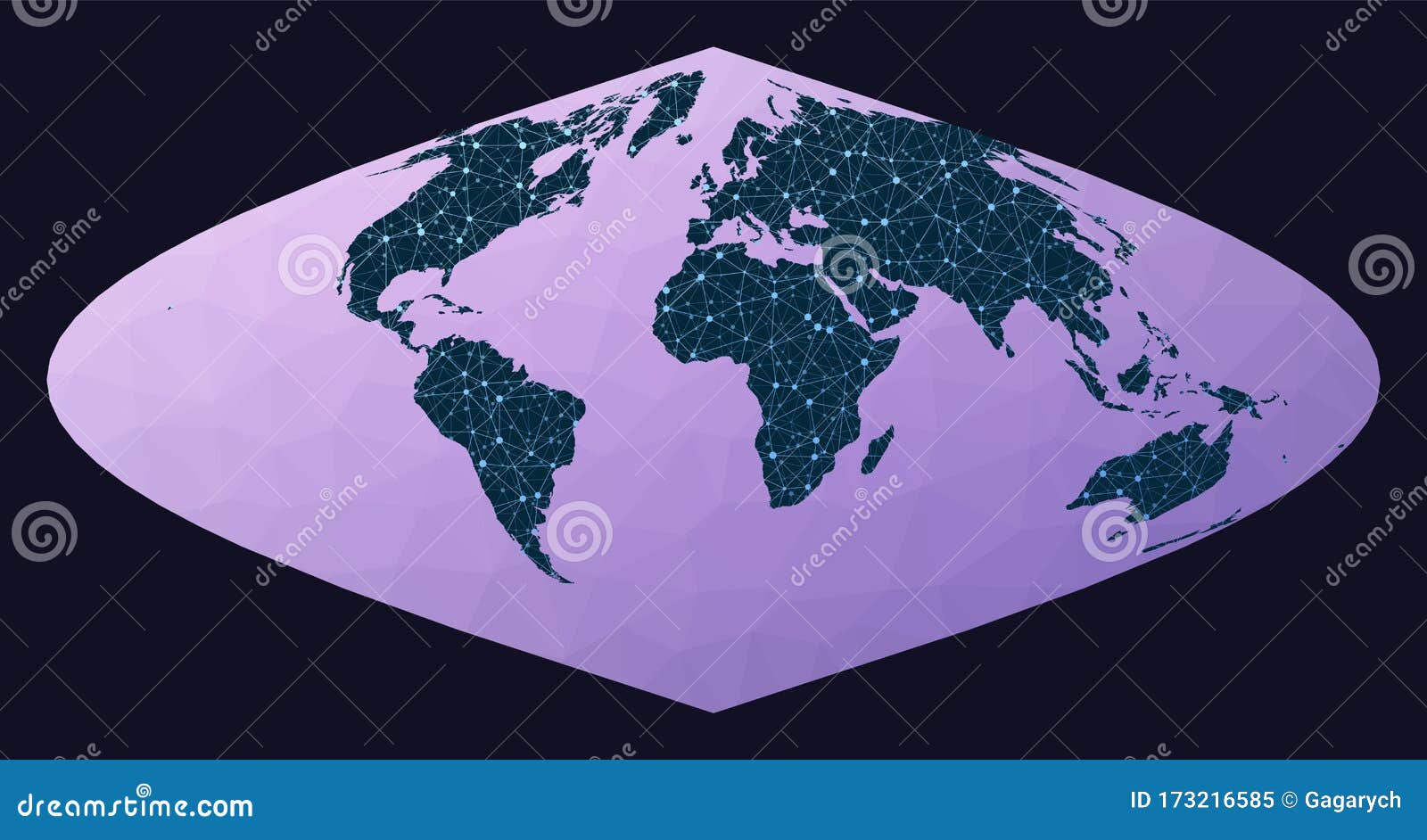 World map with nodes. stock vector. Illustration of network - 173216585