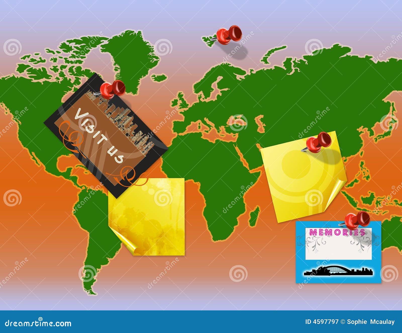 World map notice board stock illustration. Illustration of notice - 4597797
