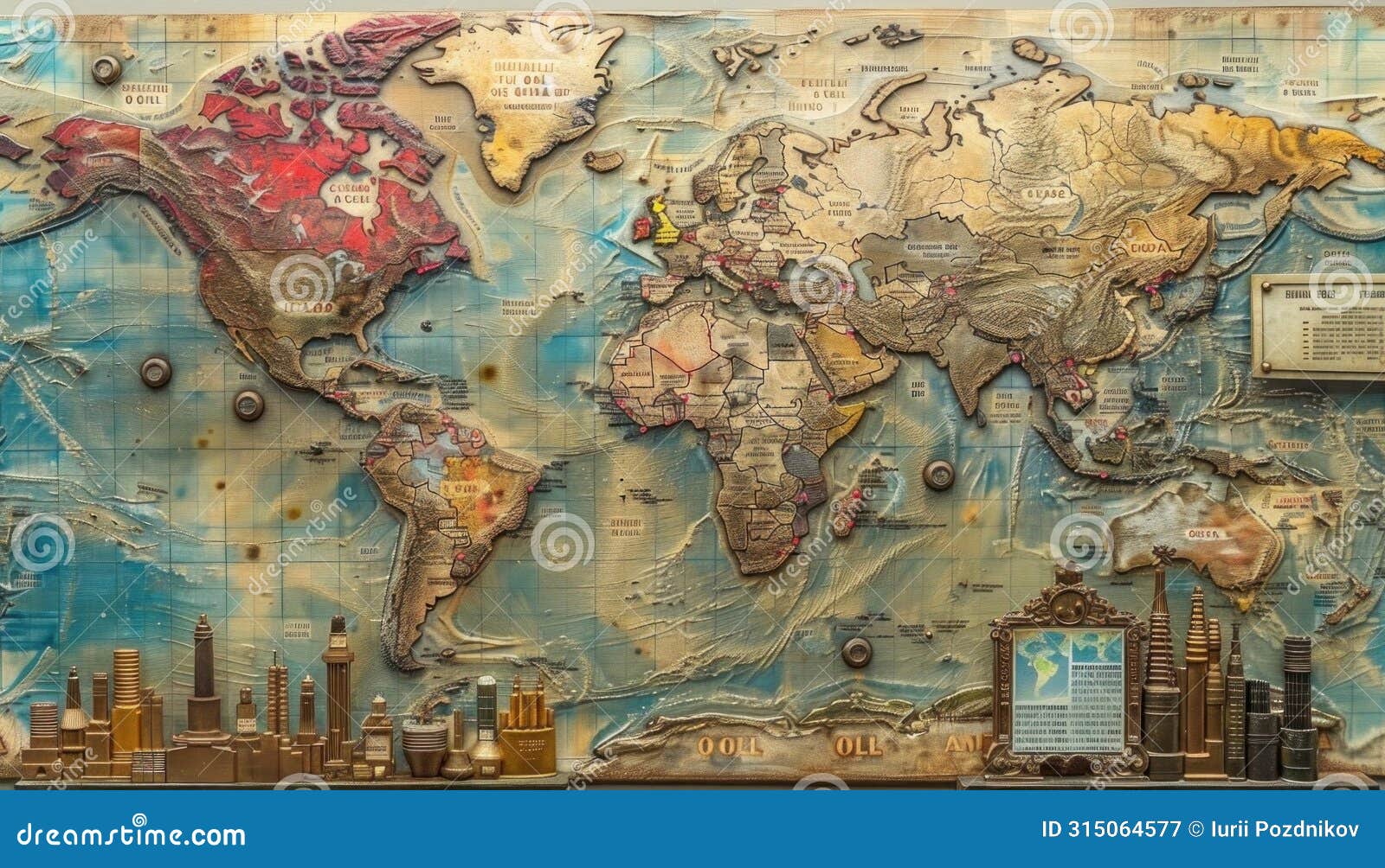 World Map with Oil Fields stock image. Image of fuel - 315064577