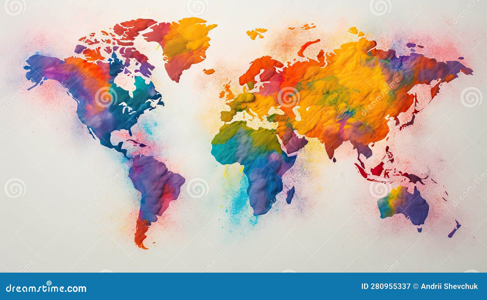 World Map Oil Paint Background. Generative AI Stock Illustration ...