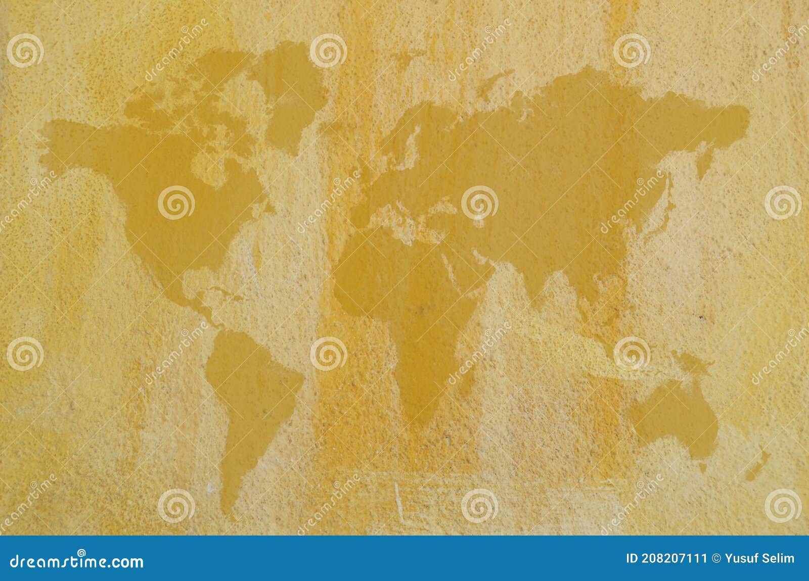 World Map on Old Painted Concrete Wall. Stock Image - Image of painted ...