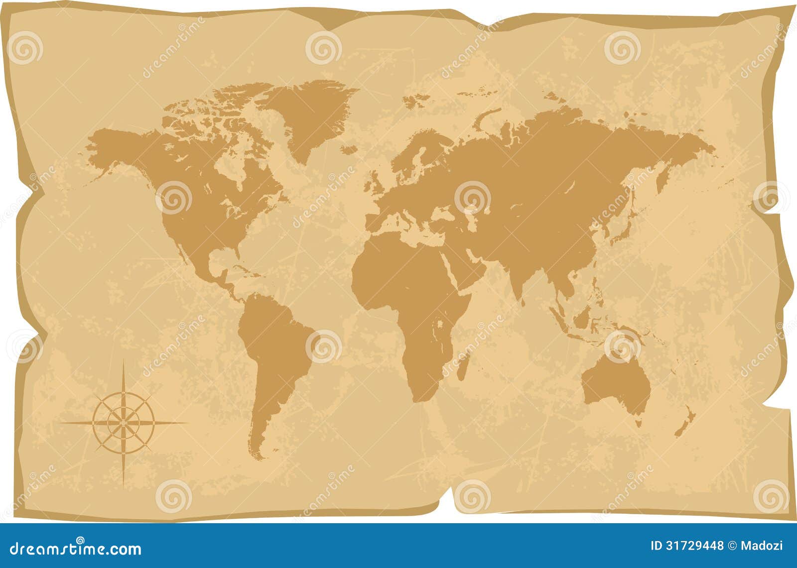 World map old style stock vector. Illustration of aged - 31729448