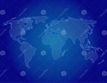 World Map Outline in blue stock vector. Illustration of world - 43061443