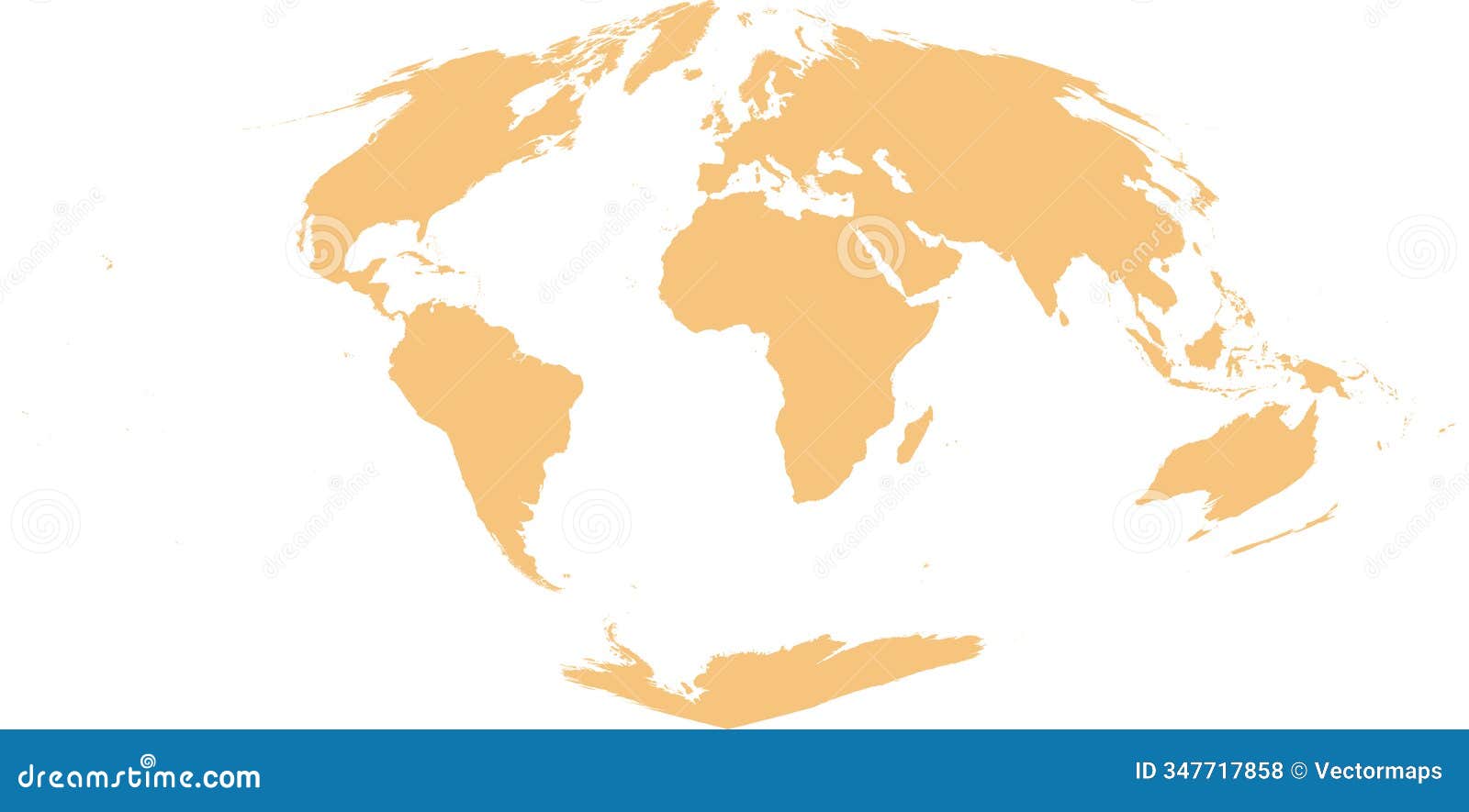 World Map With Outline In World Craster Parabolic Coordinate System ...