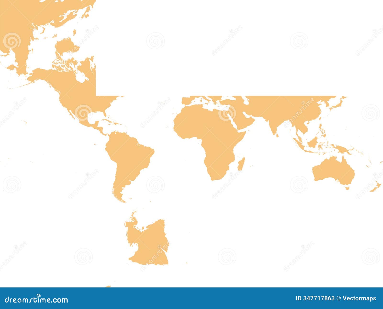 World Map with Outline in World Cube Coordinate System Stock ...