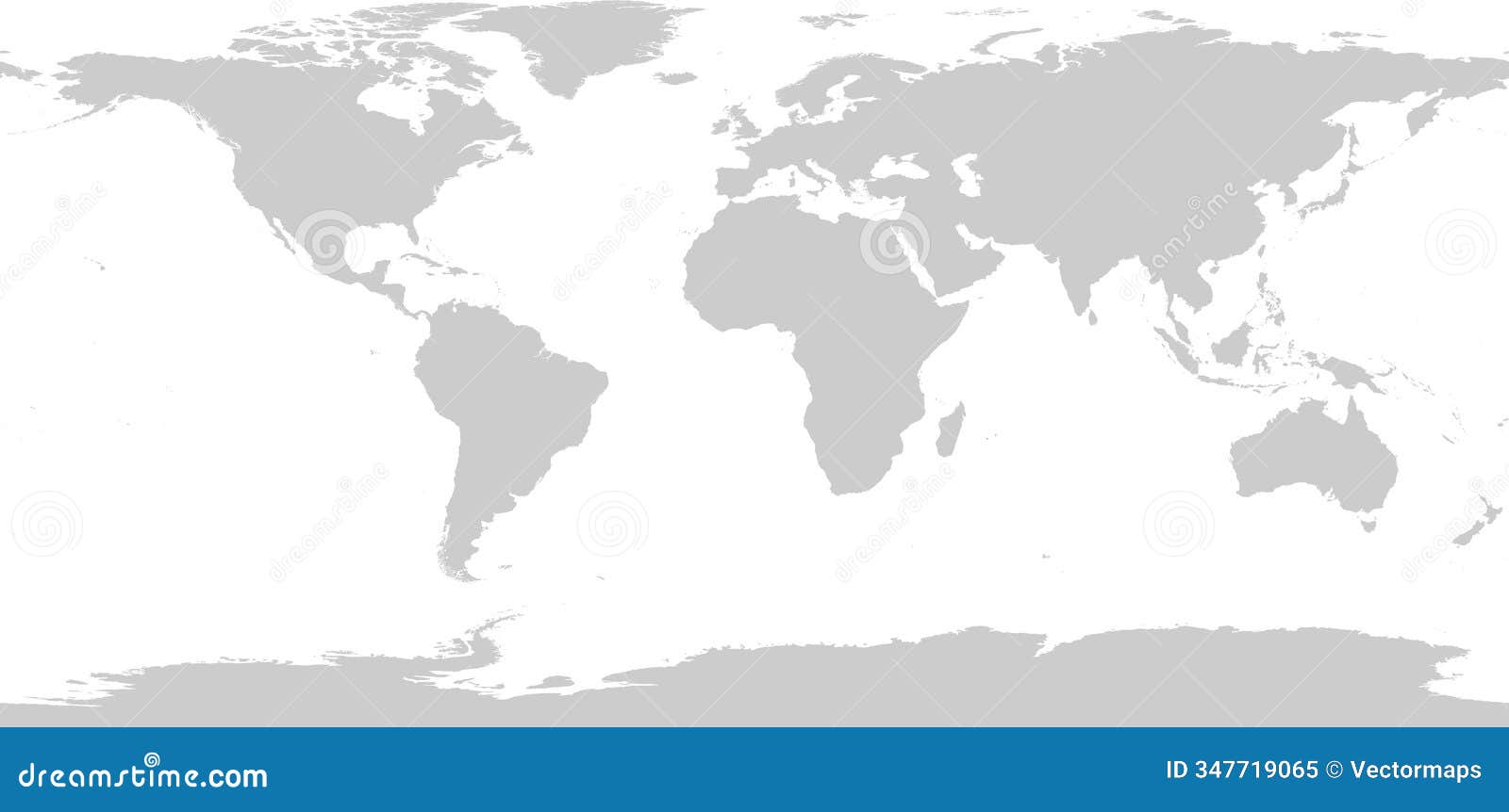 World Map with Outline in GCS WGS 1984 ESPG 4326 Coordinate System ...