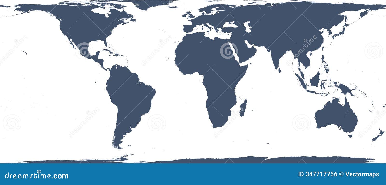World Map With Outline In NSIDC Equal-Area Scalable Earth Grid (EASE ...