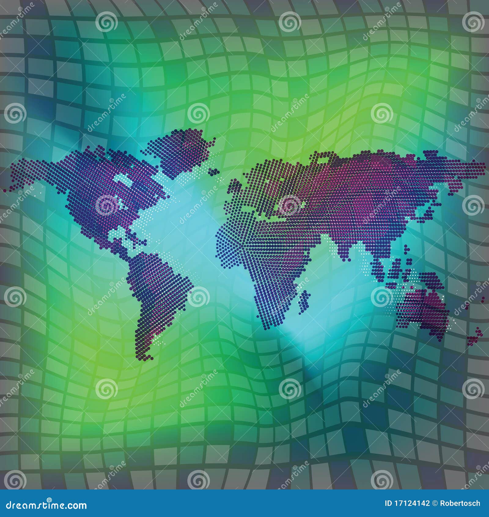 World Map Over Squared Background Stock Vector - Illustration of ...