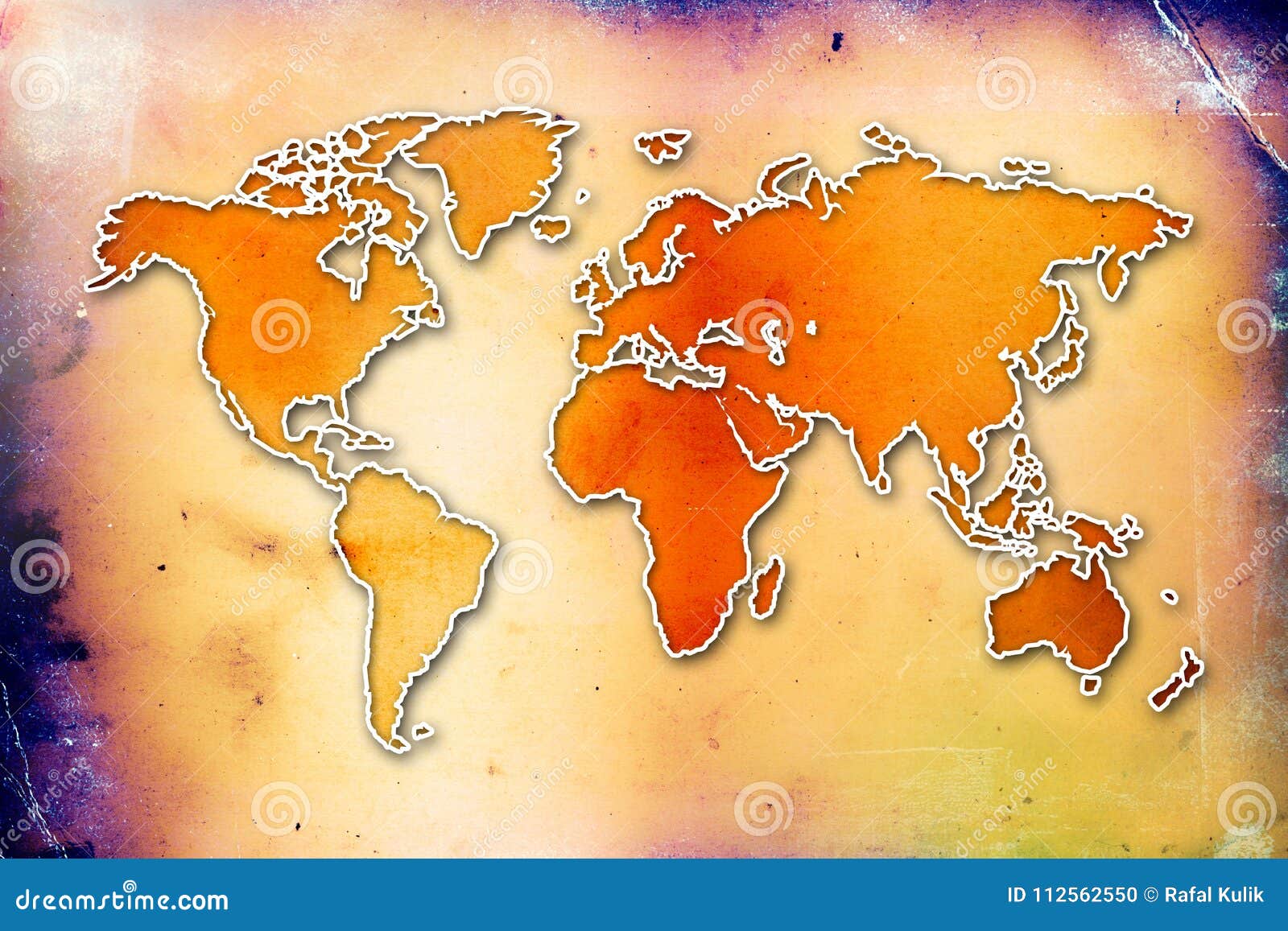 World Map Paint Design Art Illustration Stock Illustration ...