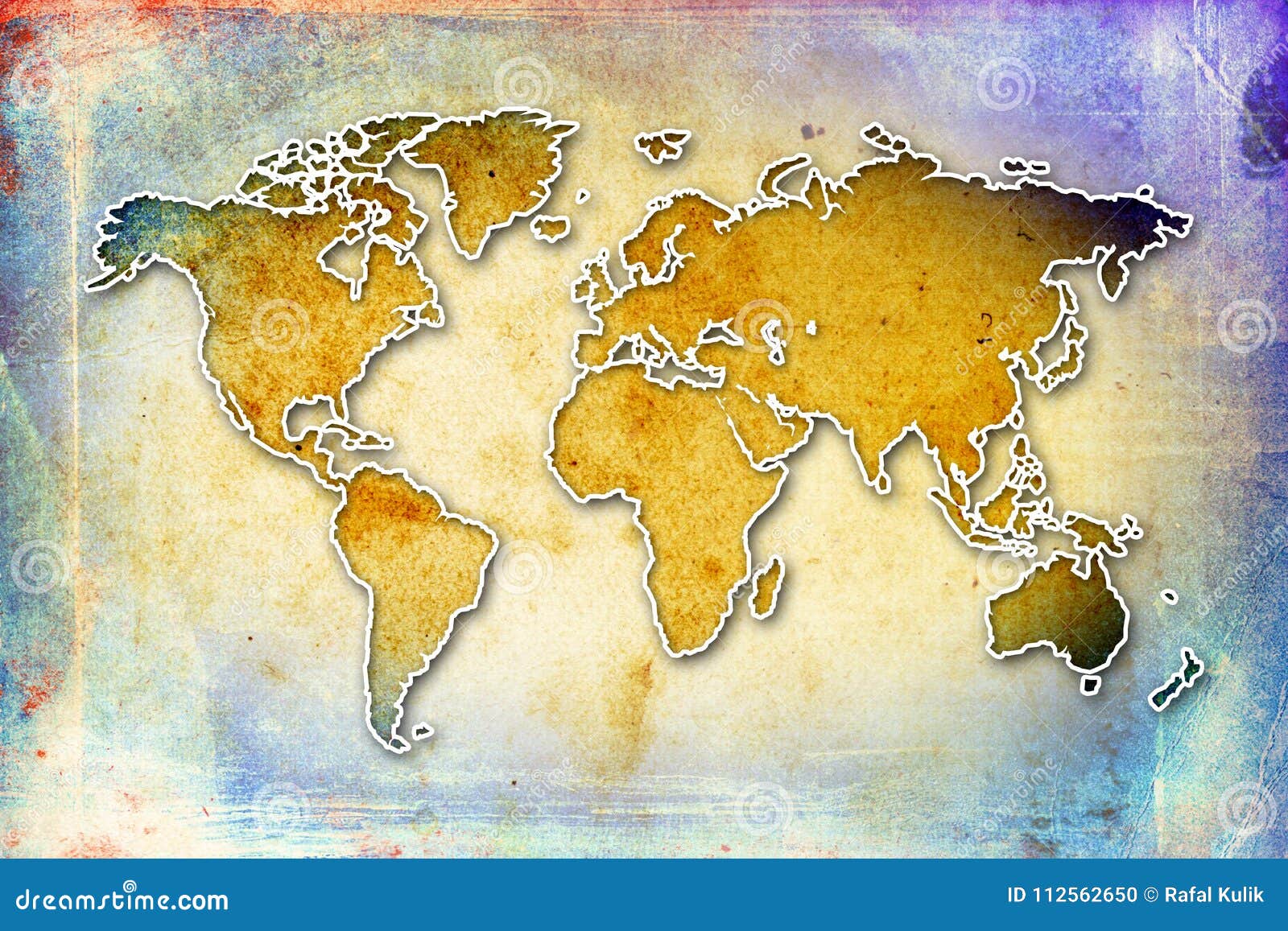 World Map Paint Design Art Illustration Stock Illustration ...